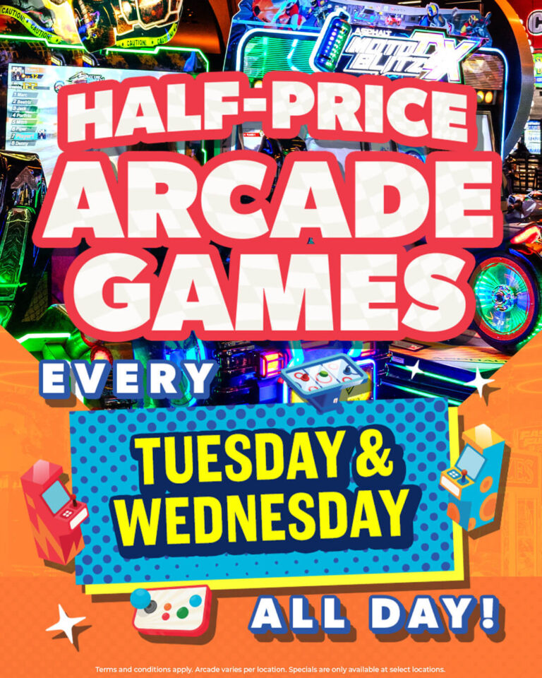 Game On! Half-Price Arcade Games Every Tuesday & Wednesday at Boomers ...